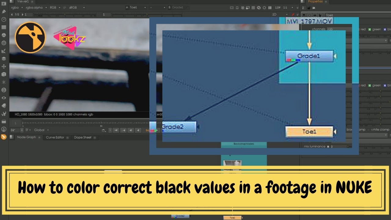 How to color correct black values in a footage in NUKE - YouTube
