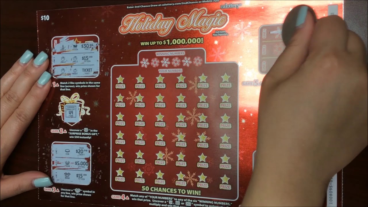 CA Lottery Holiday Magic (1283) $10 *winning ticket* - YouTube