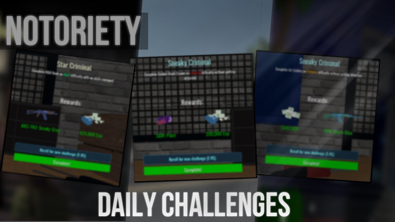 All Daily Challenges | Notoriety [ROBLOX] - YouTube