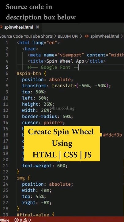 Create Spin Wheel Using HTML | CSS | JS - Source Code in Description Box Below - YouTube