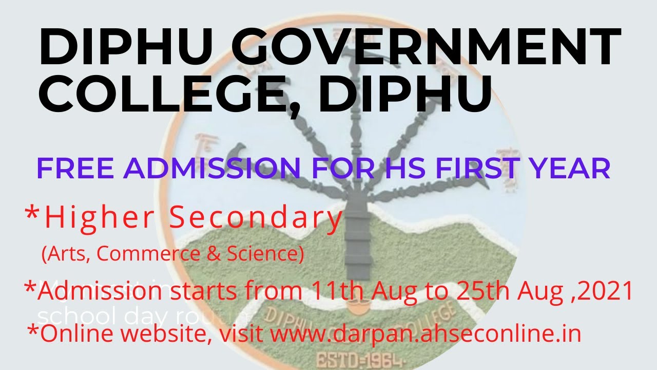 Diphu Government College Online Admission 2021 // HS First Year - YouTube