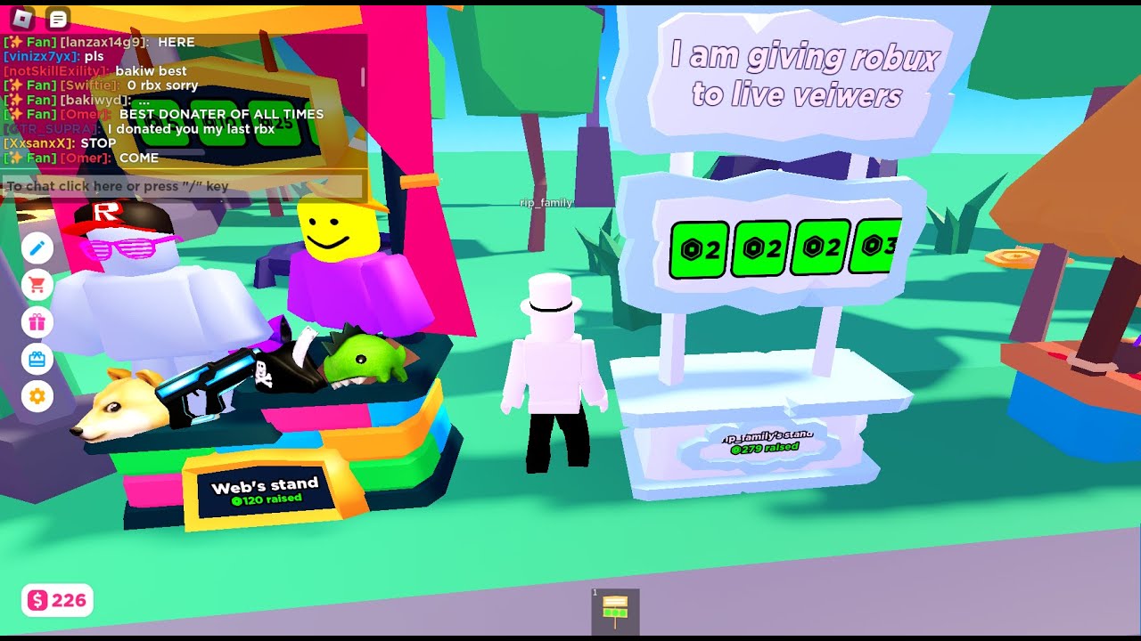 giving free robux on pls donate to live subscribers - YouTube