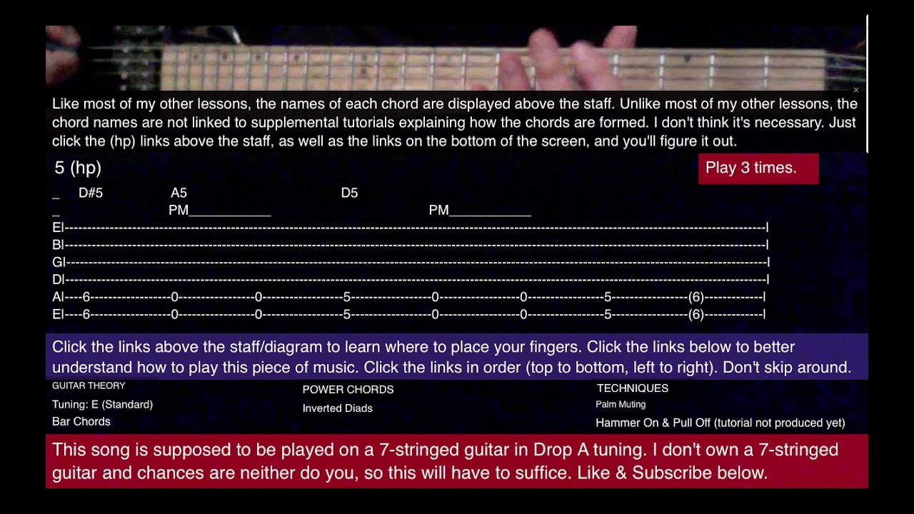 Guitar Slipknot Psychosocial How to play verse lesson tutorial cover ...