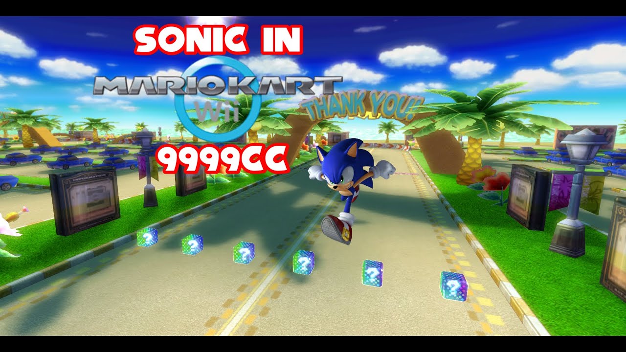 Mario Kart Wii but its Sonic RUNNING at 9999cc - YouTube