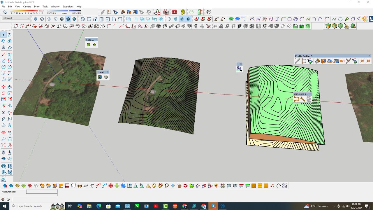 Cara Membuat Kontur Tanah Sketchup dan Import Peta Citra Satelit - YouTube