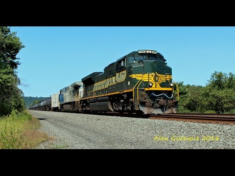 HD Two Awesome Hours on the Pittsburgh Line at Aqueduct PA NS 64T with NS 1068 and 4000 and More ...