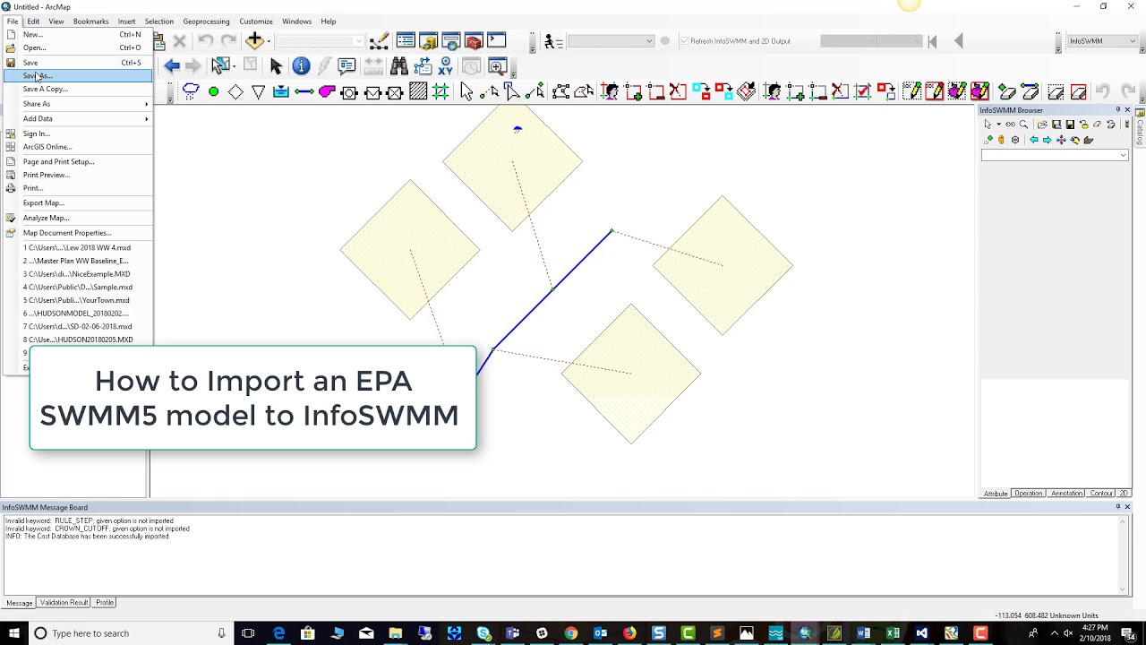 SWMM5 to InfoSWMM Import - YouTube