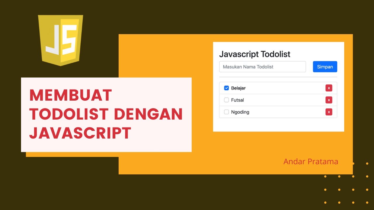 Membuat Todolist Dengan Javascript 101 Javascript Youtube