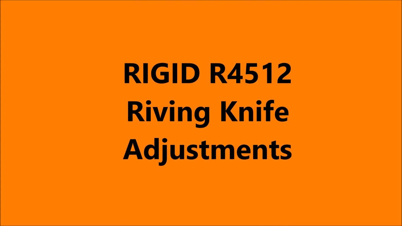 R4512 Riving Knife Adjustments - YouTube