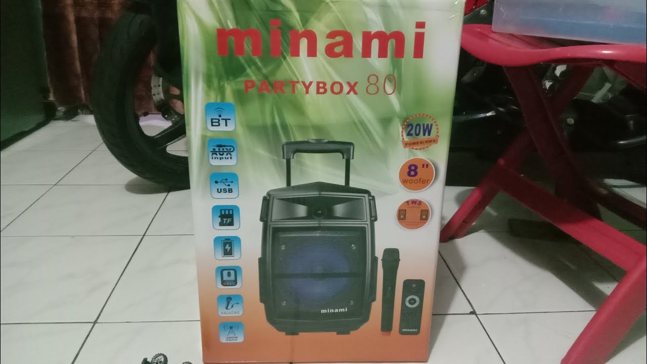 UNBOXING Sepeaker MINAMI PARTYBOX 80 - YouTube