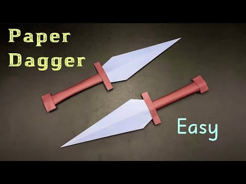 How To Make Paper Dagger Knife | Origami Dagger Easy | Paper Knife ...