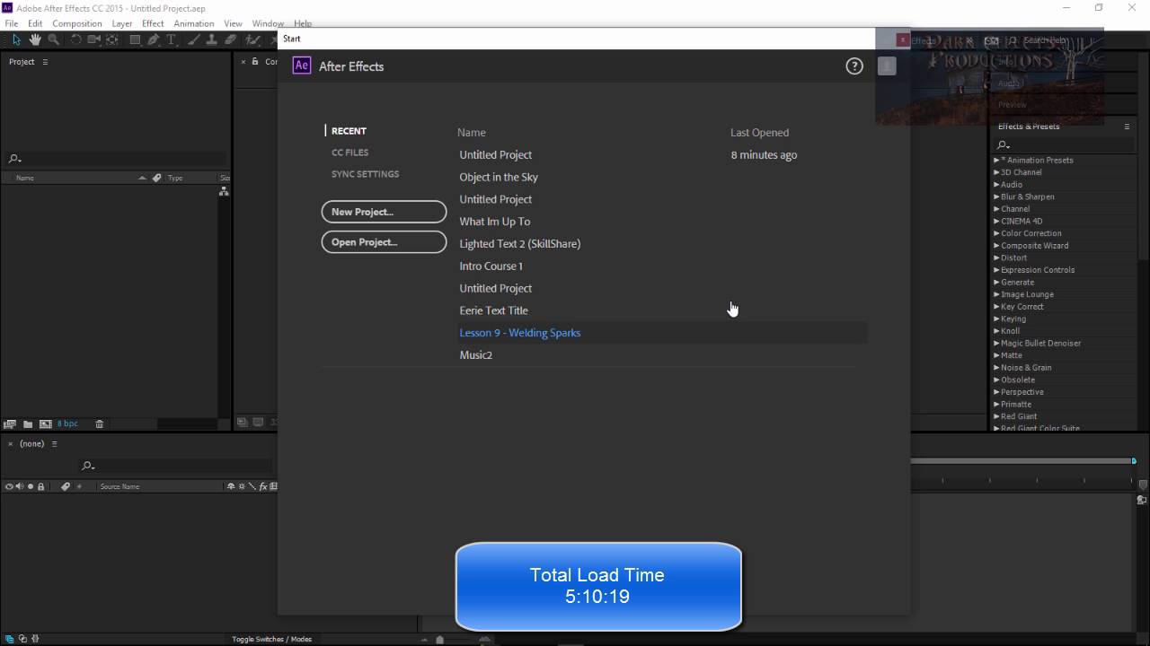 Adobe After Effects 2015.3 - TROUBLESHOOTING! Start Screen Slows After ...