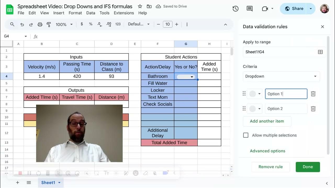 How To Make a Drop Down Menus in Sheets - YouTube