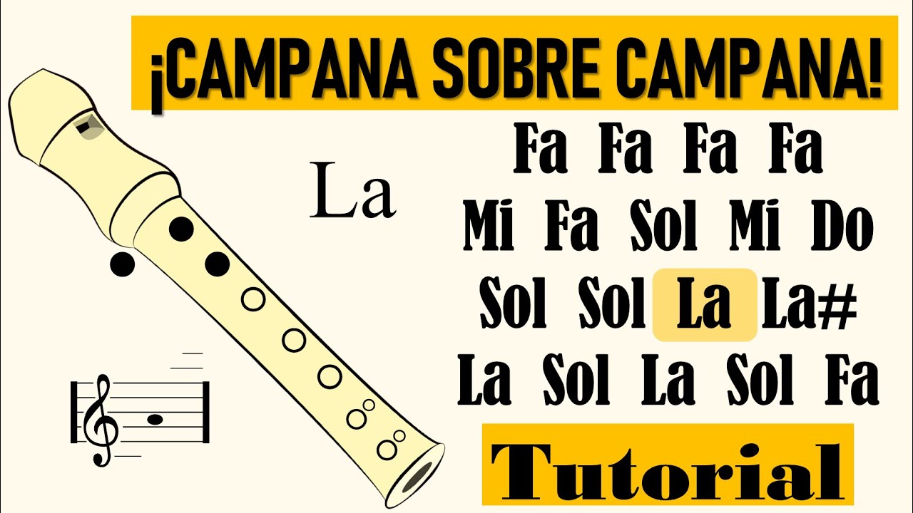 COMO TOCAR ¡CAMPANA SOBRE CAMPANA! en Flauta Dulce 🎶 Tutorial con Notas de la Melodia - YouTube