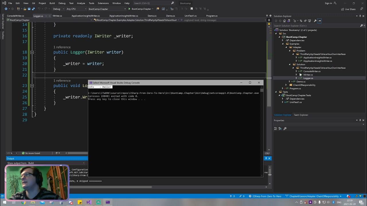 C# Boot Camp. Chapter 6. Design Patterns: Adapter and Chain of ...