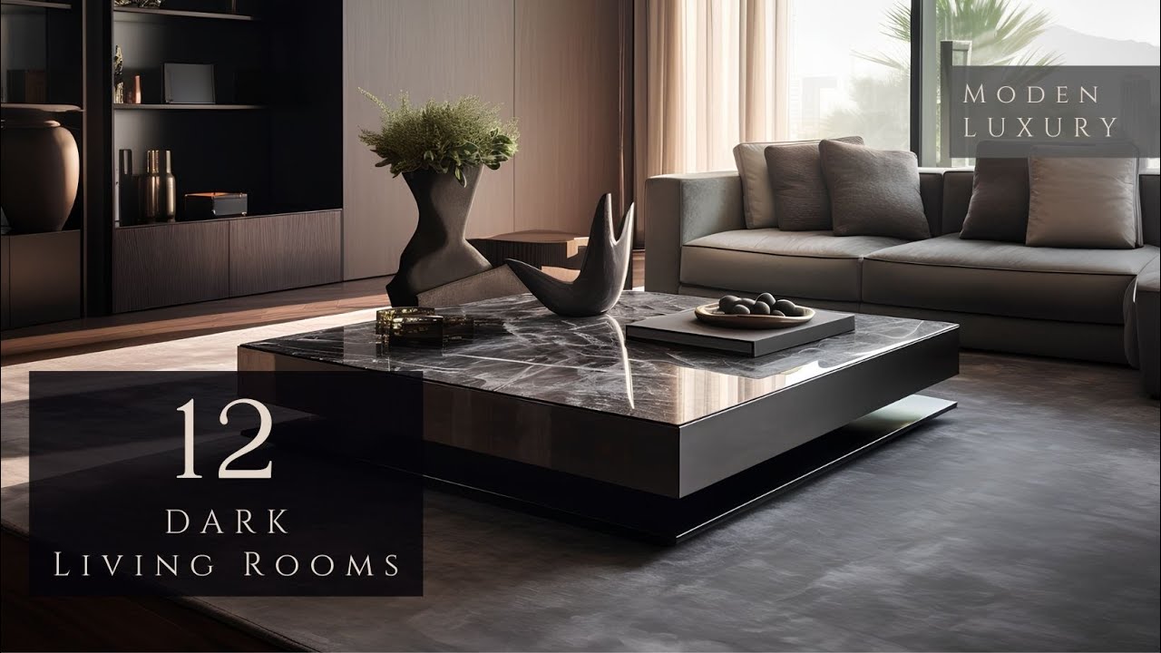 Dark Marble Delight: 12 Luxury Living Room Interior Design Ideas in the ...
