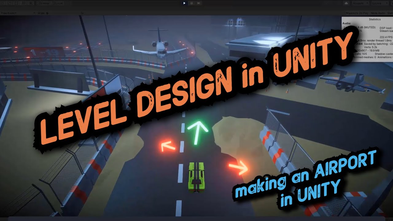 unity level design time lapse ( make an airport in unity ) - YouTube