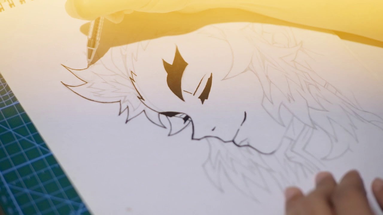 Demon Slayer Kyojuro Rengoku FanArt ( Low Cost Drawing ) - YouTube