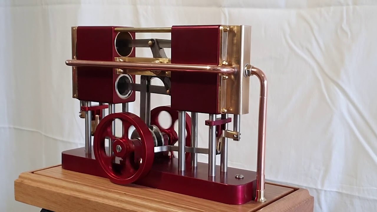 Motor a vapor de 4 cilindros - YouTube