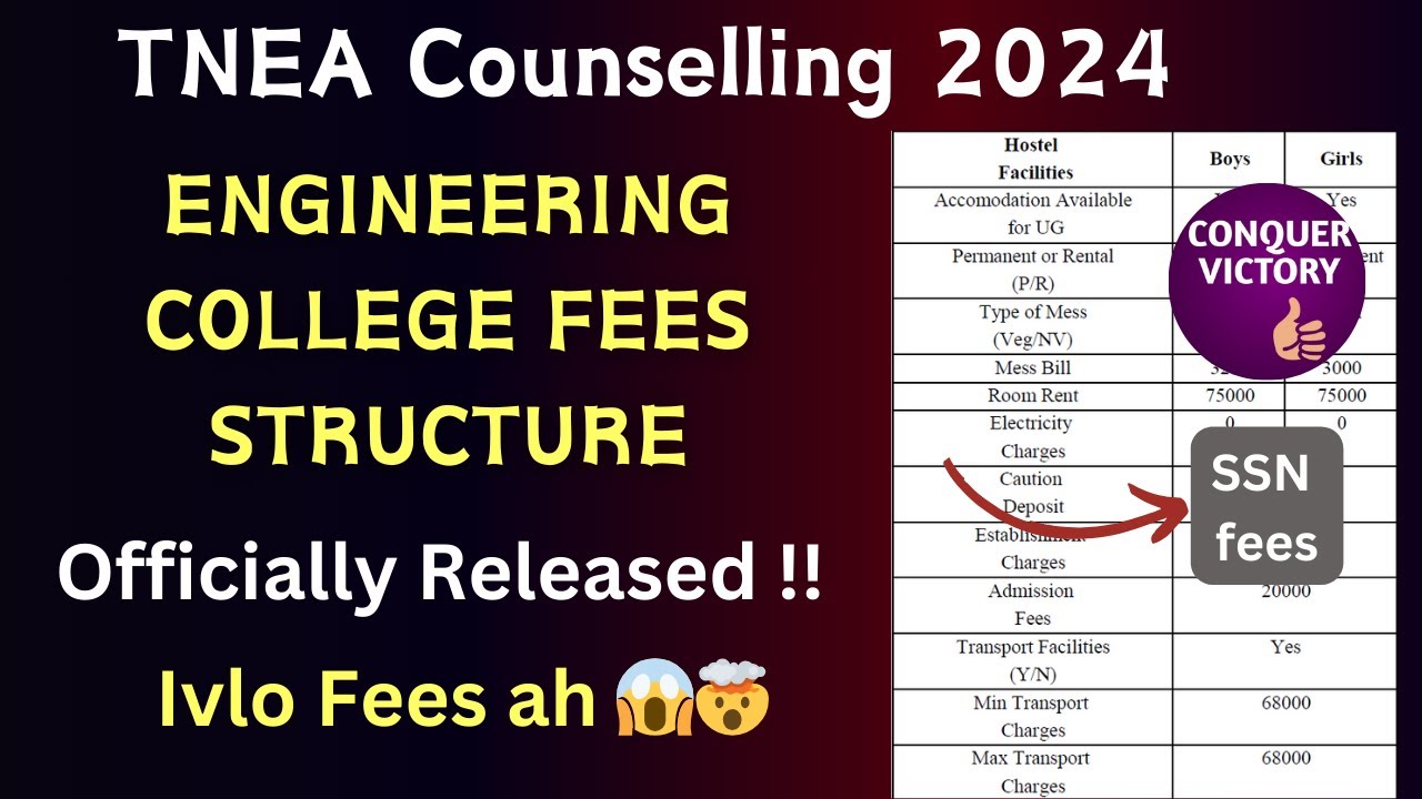 Engineering College Fees Structure | TNEA 2024 | Engineering Fees ...