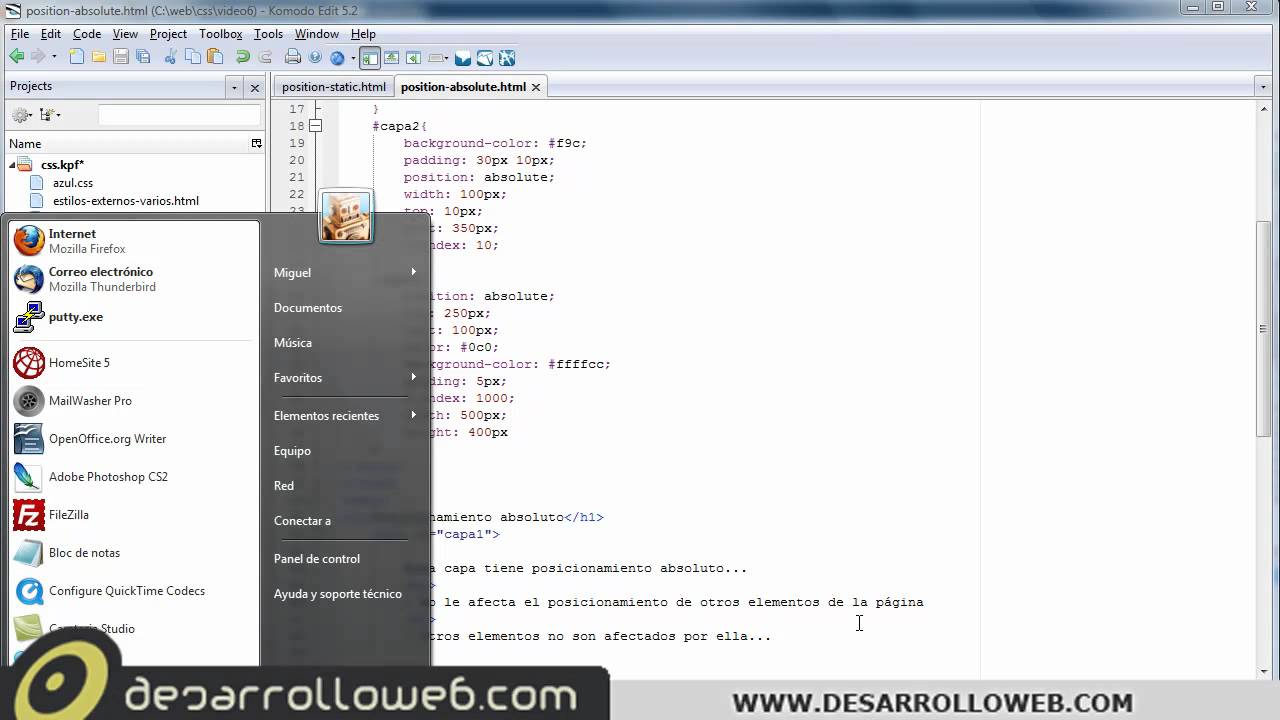 Videotutorial De Css Parte 6 Posicionamiento Css Atributo Position Youtube