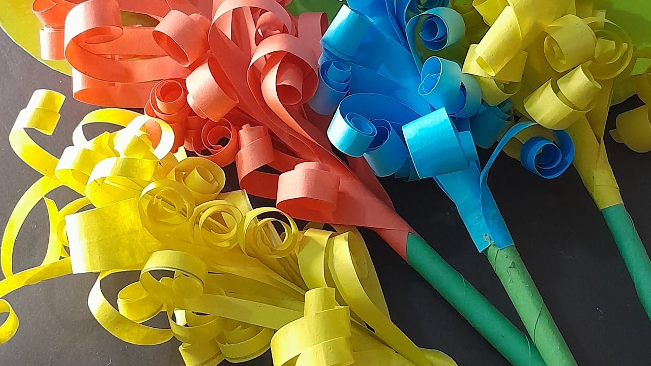 How to make easy paper flower sticks | DIY Paper Flower Stick - YouTube