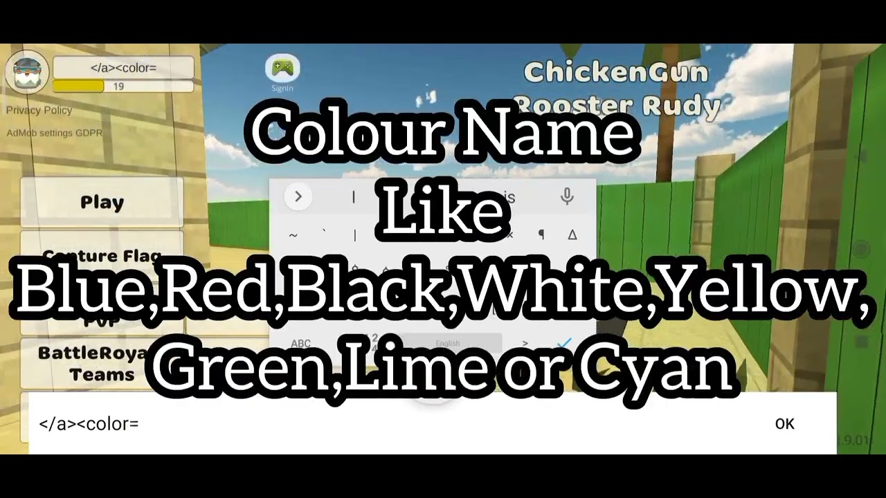 How to get colour name in Chicken Gun | Chicken Gun - YouTube