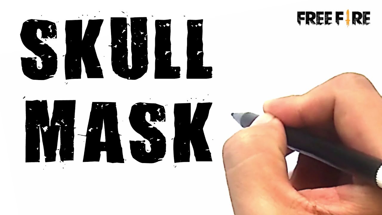 Cara menggambar skin SKULL MASK free fire dari kata SKULL MASK - YouTube
