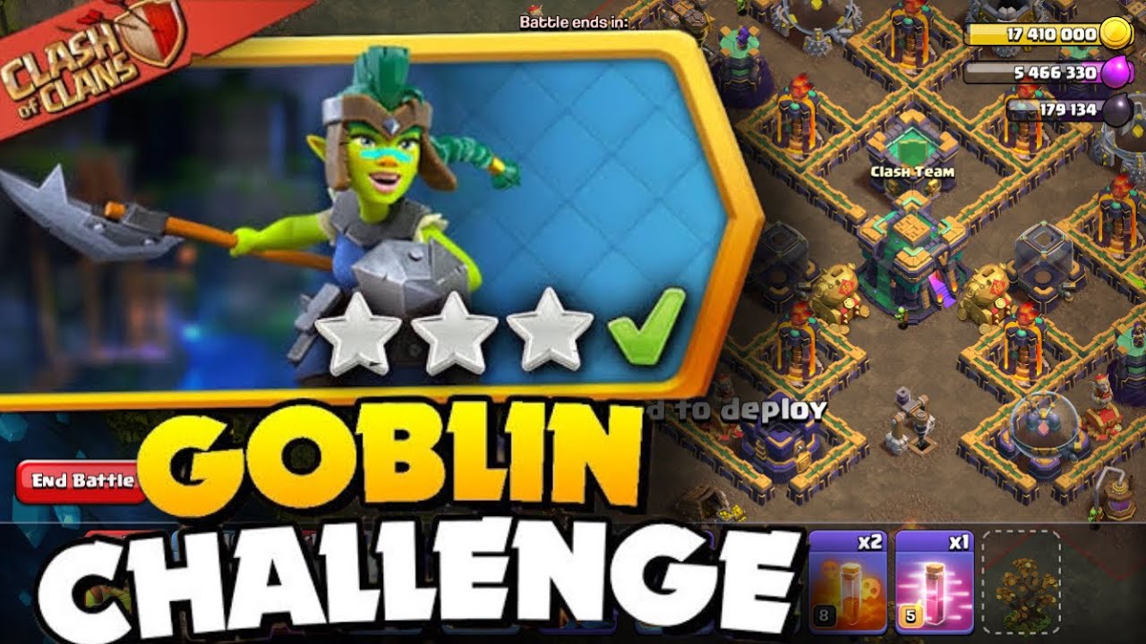 EASIEST way to 3 star GOBLIN CHAMPION challenge (Clash of Clans) - YouTube