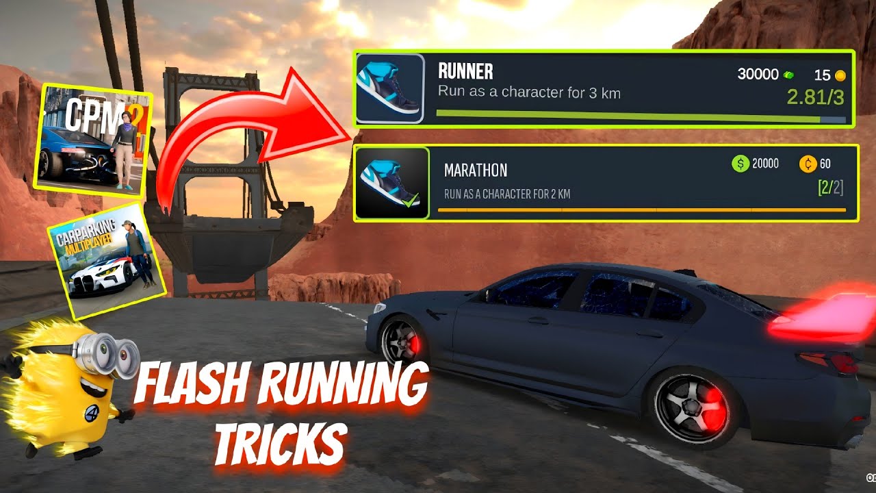 Easy Marathon & Runner Tasks Trick 😱 | CPM 1 & 2 Fast Tutorial!#carparkingmultiplayer # ...
