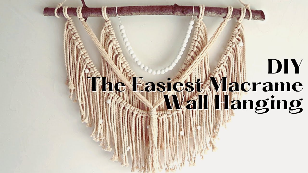 DIY The EASIEST Macrame WALL Hanging | Macrame Tutorial For Beginners - YouTube