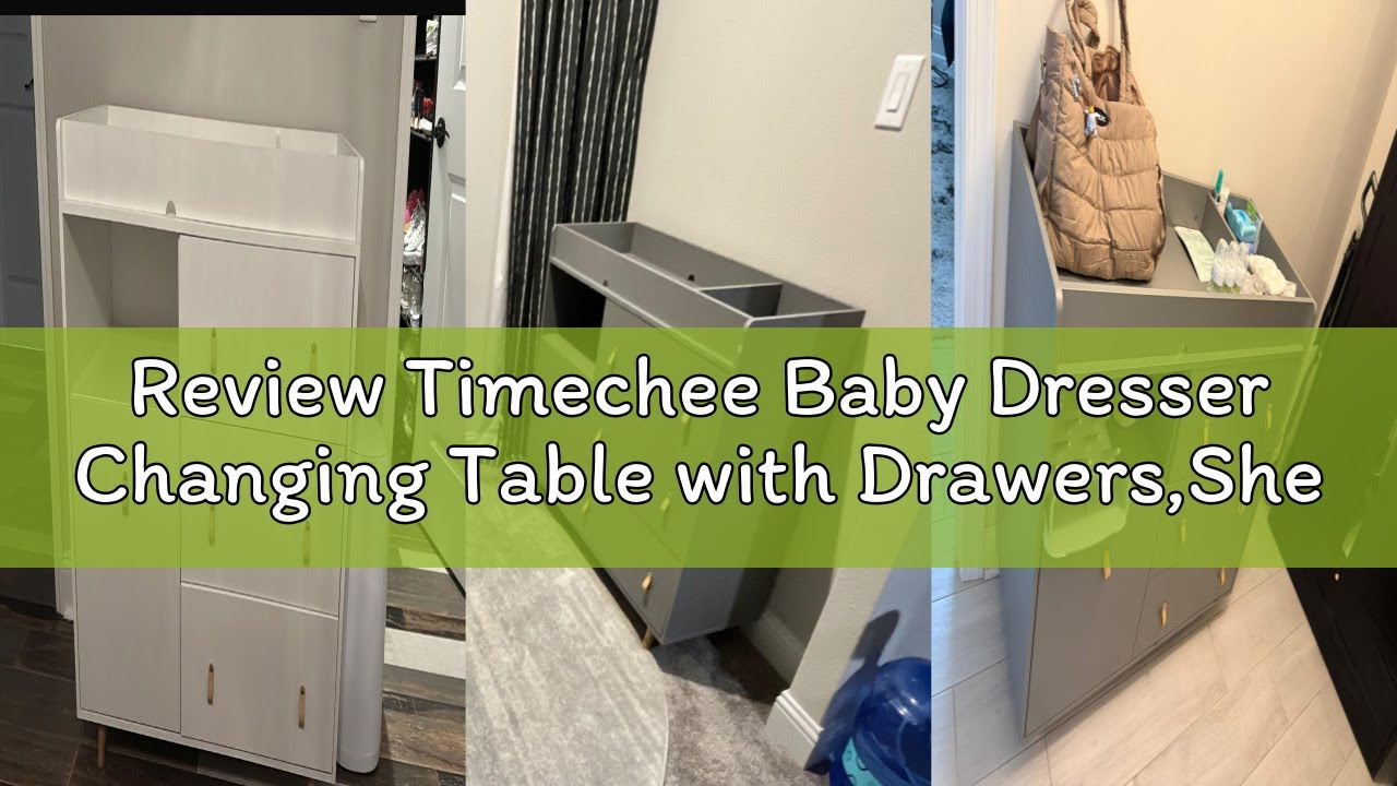 Review Timechee Baby Dresser Changing Table with Drawers,Shelf,Hidden ...