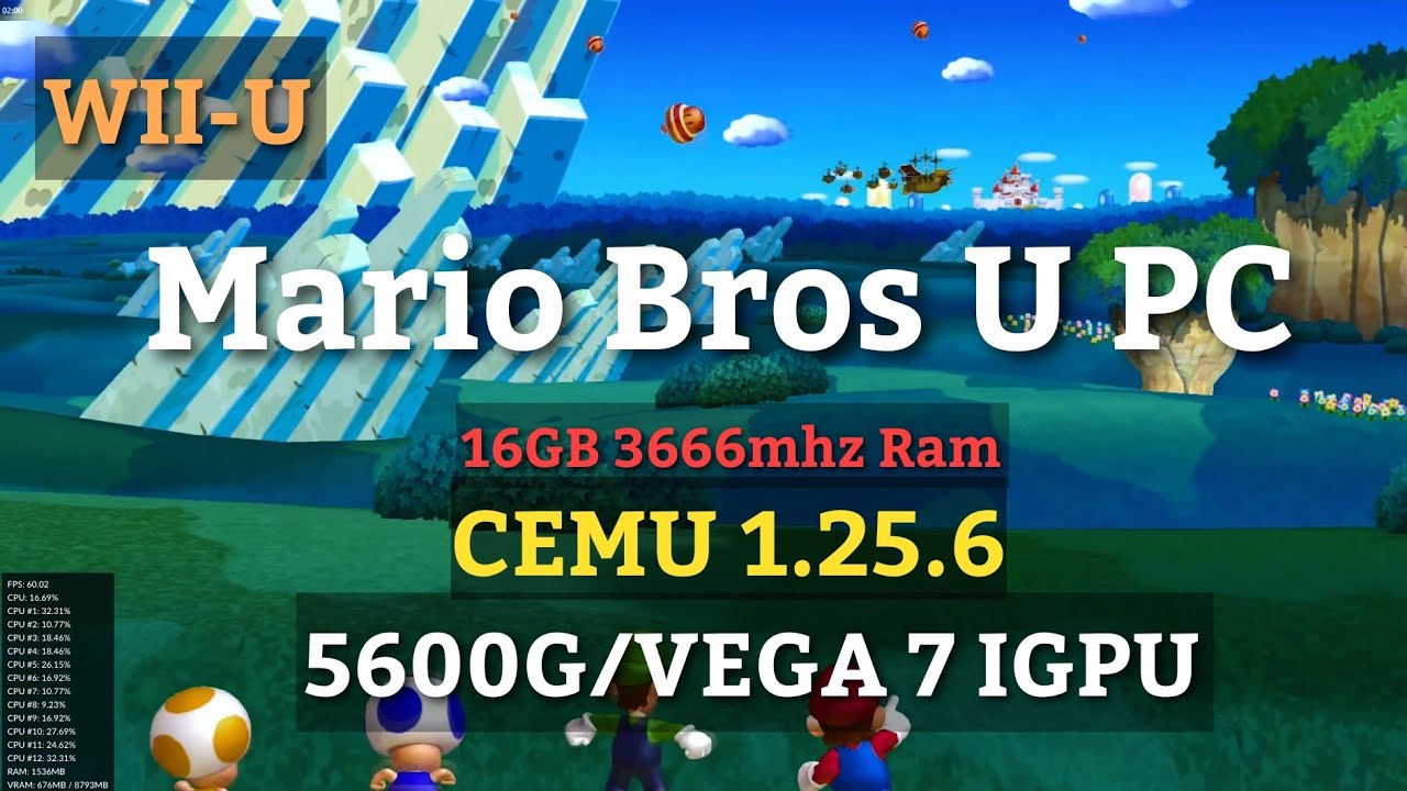 New Super Mario Bros. U | Cemu 1.25.6 [1080p 60fps] | Ryzen 5 5600G ...