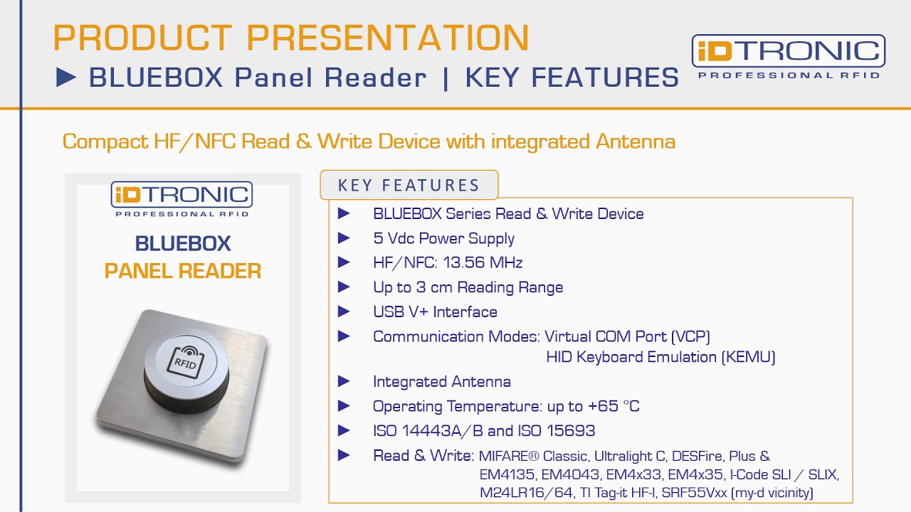 Product Presentation: BLUEBOX Panel Reader | RFID HF Reader | RFID ...