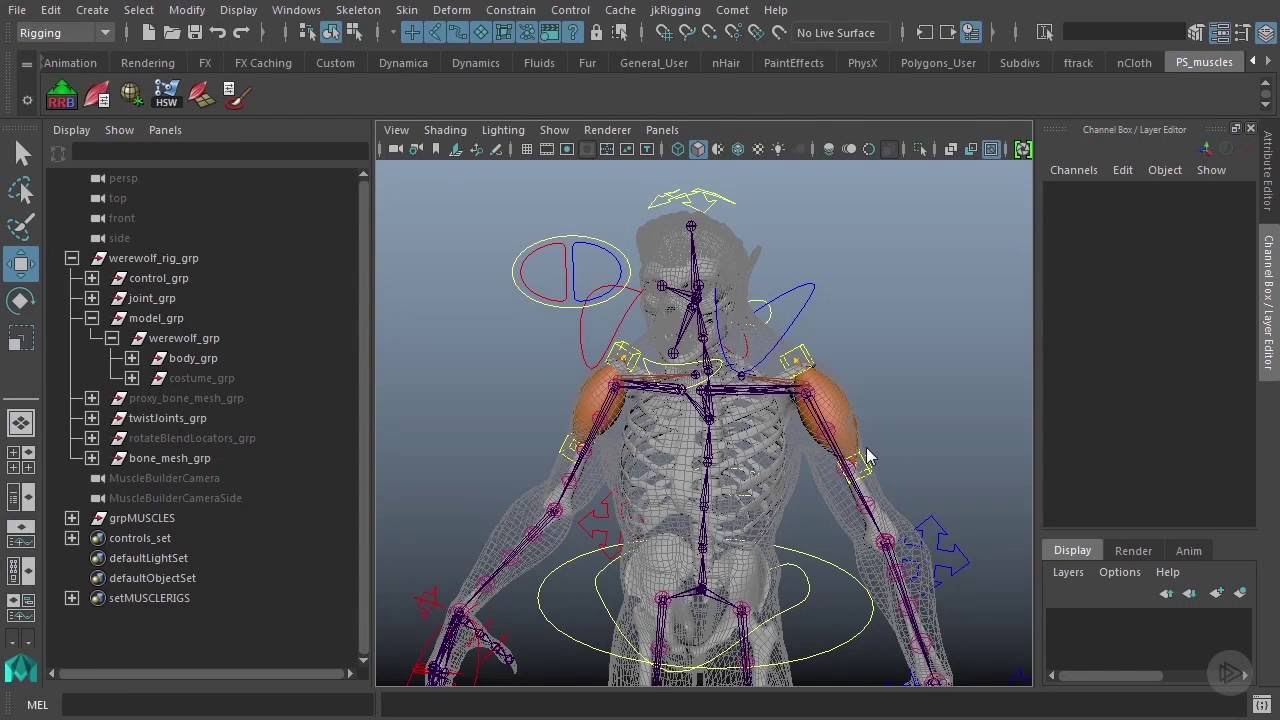 Creating and Defining Muscles in Maya - YouTube