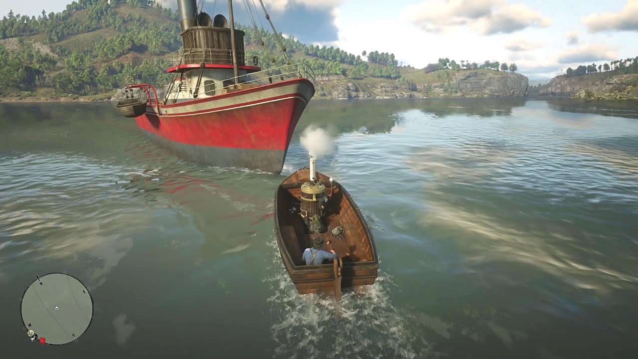 RDR2 - What if you push a small ship with a Huge Ship - YouTube