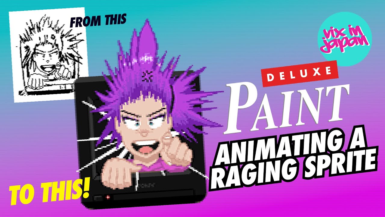 Animated pixel art rage in Deluxe Paint on the Amiga - Raging Saki ...