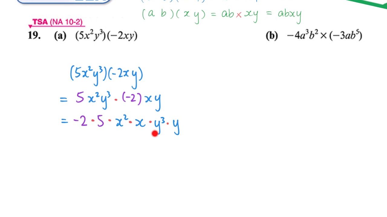 S1 Maths in Action Ex 12A Laws of Positive Integral Indices Q19 - YouTube