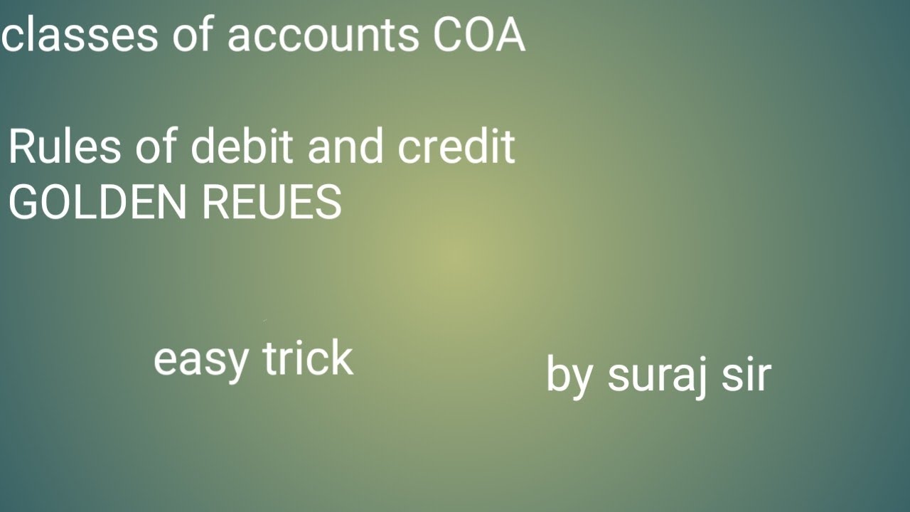 rules of debit and credit DR, CR - YouTube