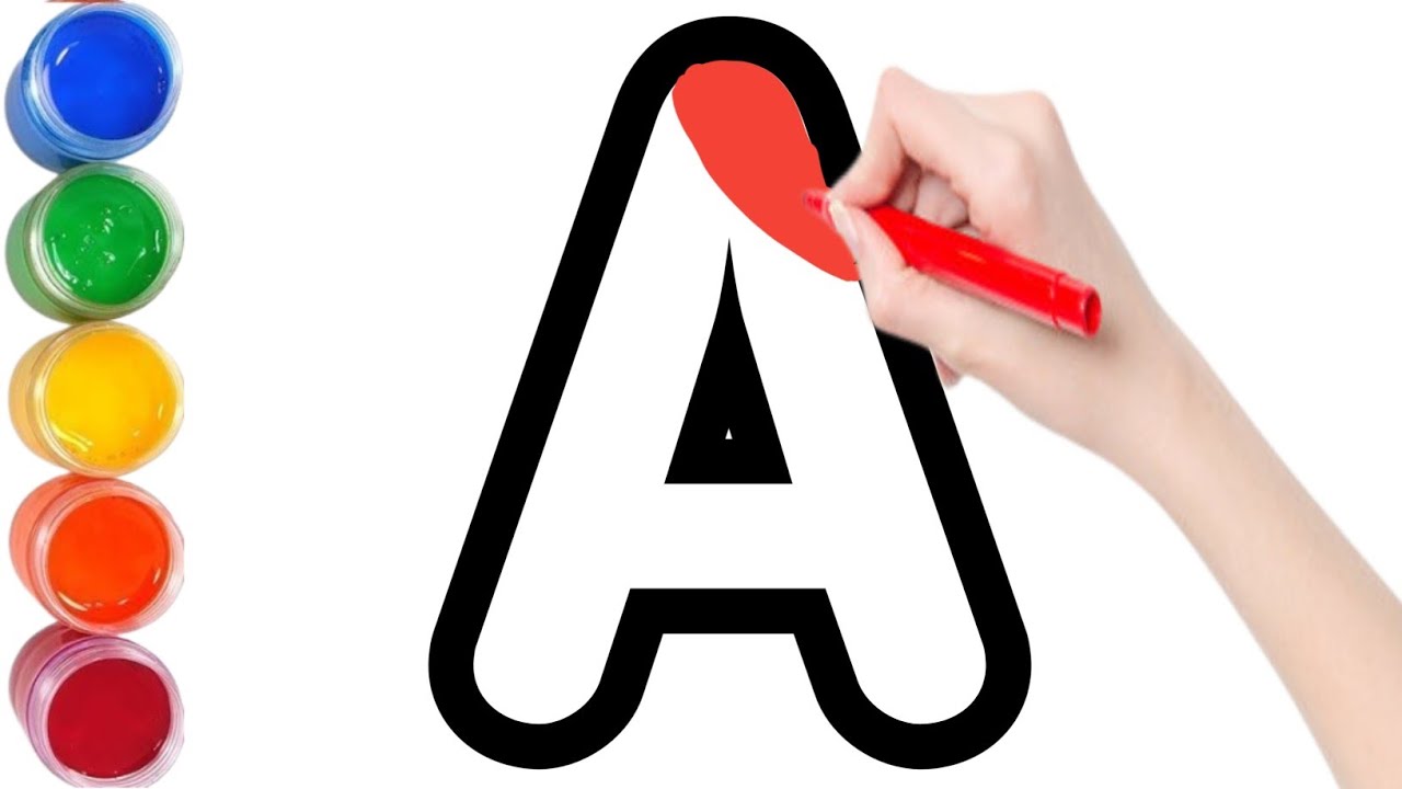 Collection of Alphabet drawing colouring for kids | Easy draw and paint ...