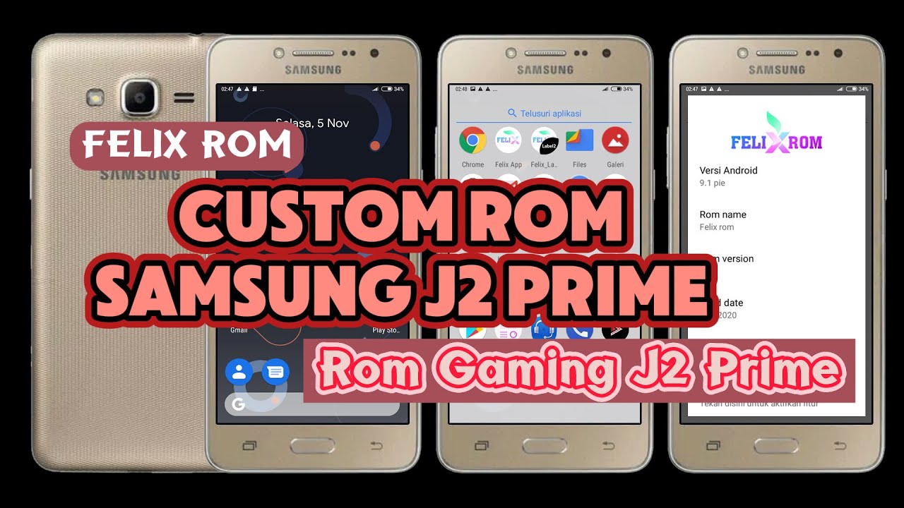 Cara Custom rom samsung j2 prime menggunakan Rom felix v3 Rom gaming ...