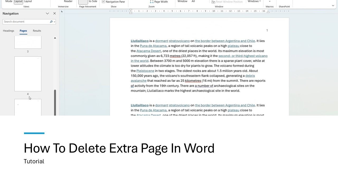 How to Delete Extra Page in Word - YouTube