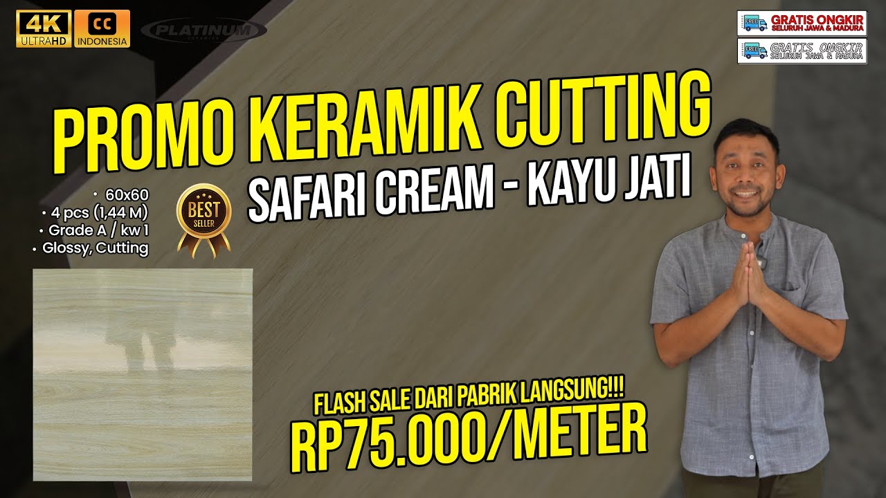 FLASH SALE KERAMIK MOTIF KAYU JATI PLATINUM‼ CUTTINGAN MIRIP GRANIT ...