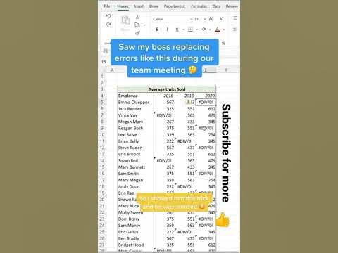 How to replace error with 0 in Excel with shortcut 🤩 - YouTube