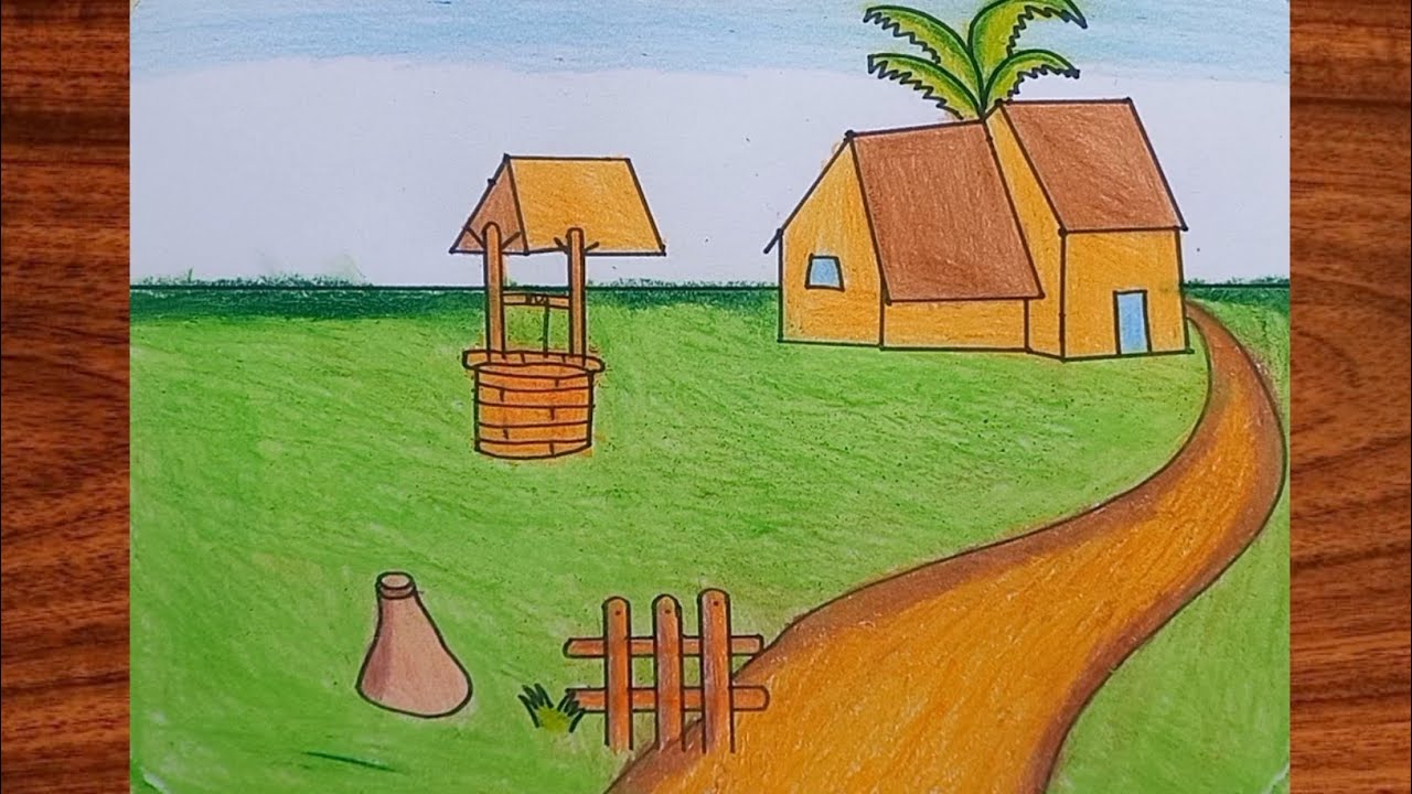 How to draw beautifull natural scenery easy || Drawing Beautifull ...