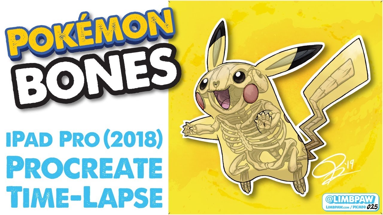 Pikachu Pokémon Skeleton - Gotta Draw 'Em All - PKMN 025 - YouTube