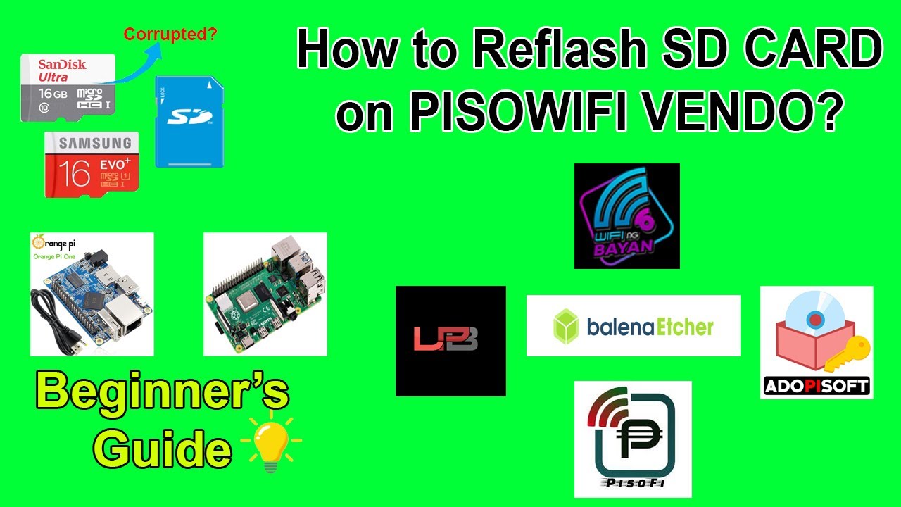 HOW TO FLASH / REFLASH A NEW/CORRUPTED SD CARD ON PISOWIFI VENDO-EASY ...