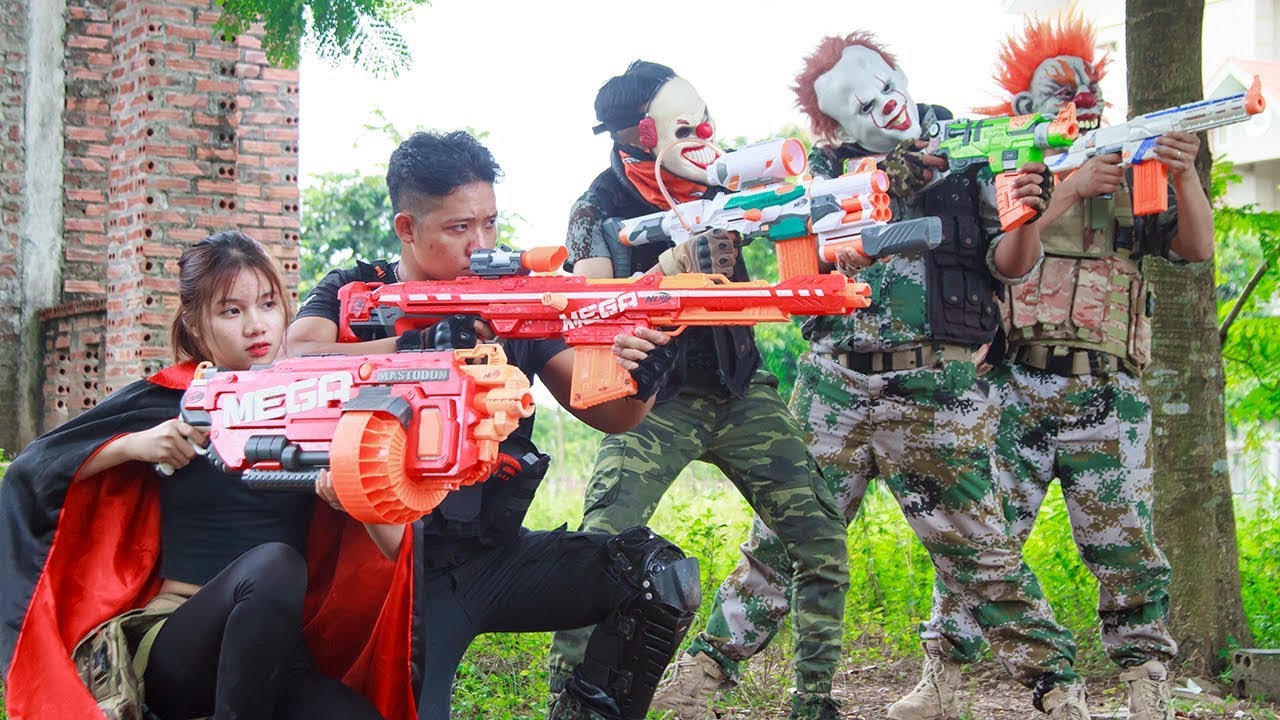 NERF WAR : Special Police SWAT Warriors Nerf Guns Fight Bandits Mask ...