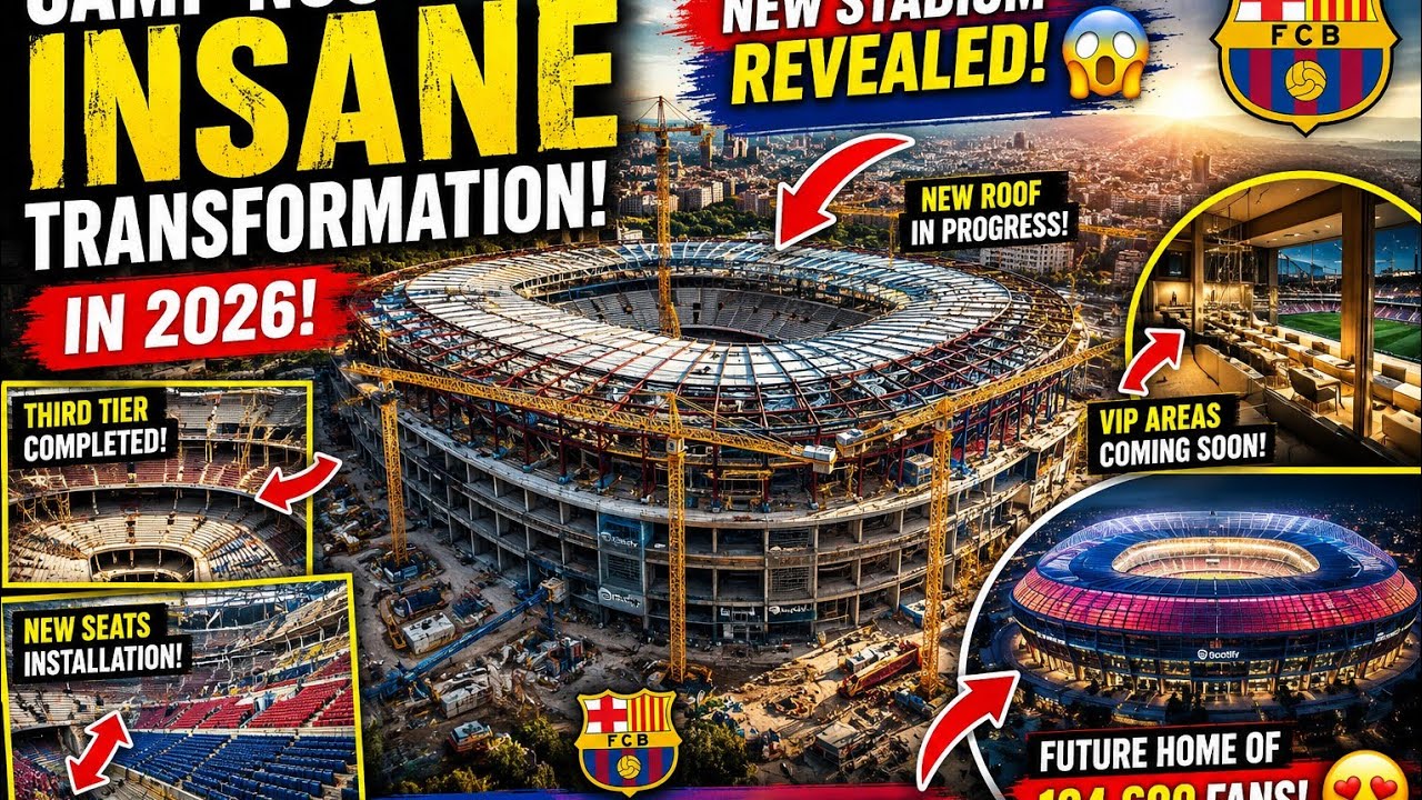 🚨 Camp Nou's INSANE Transformation in 2026! Barcelona's New Stadium ...