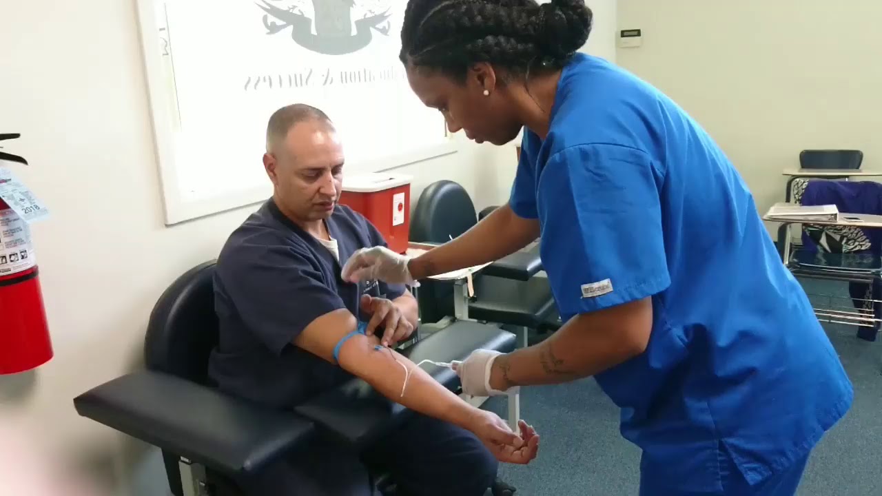 Student Demonstrates First Blood Draw In Phlebotomy #education # ...